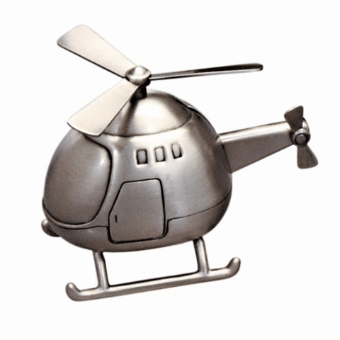Pewter Helicopter Money Bank - Atherton Juniors